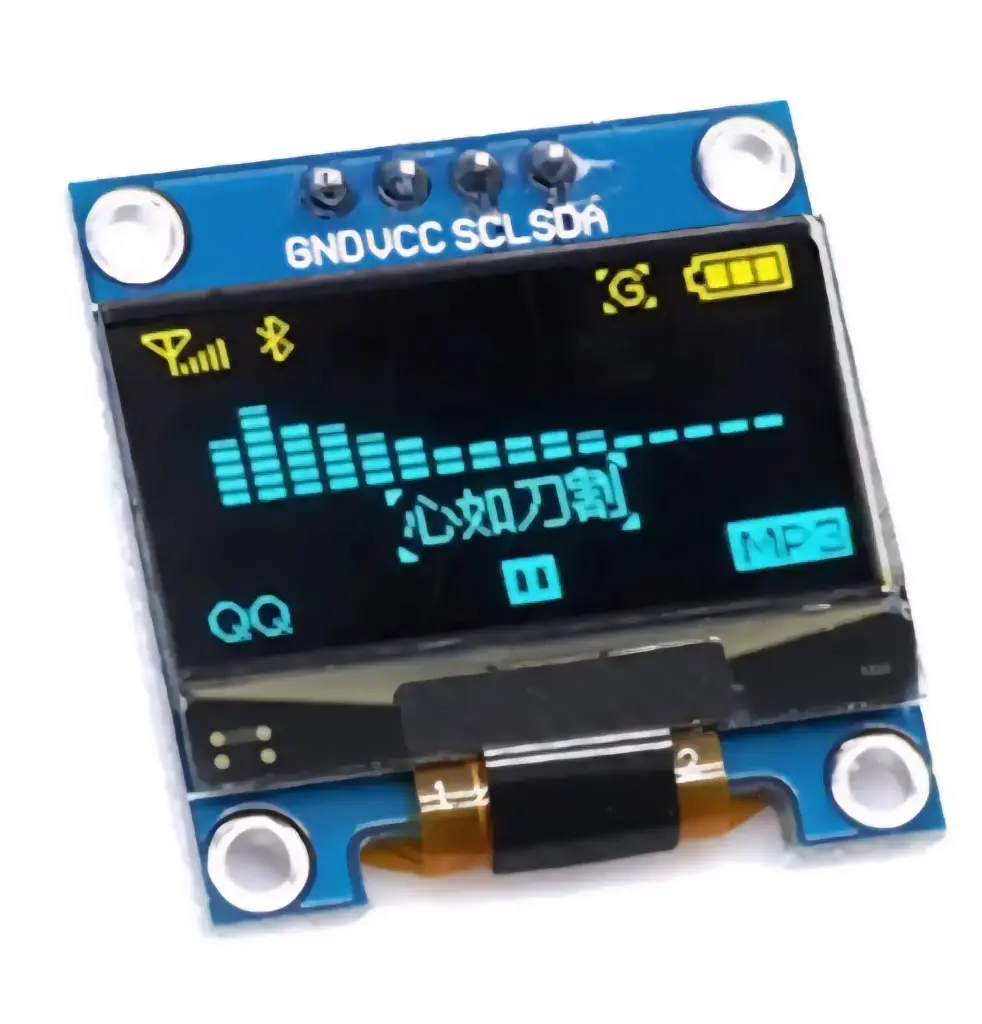 0.96 inch OLED LCD Display 4-pin Yellow-Blue (IIC interface) | erbilplastic